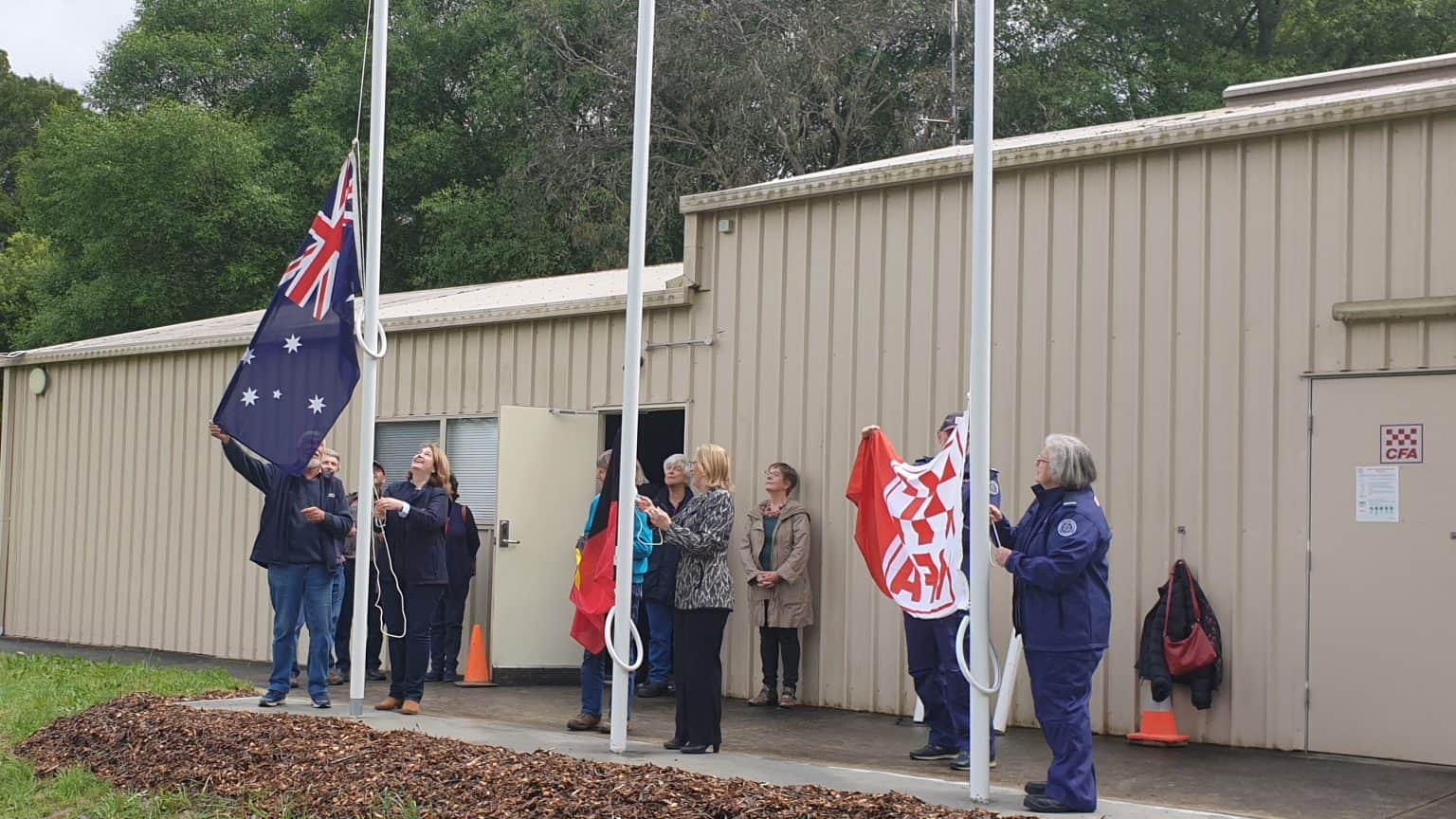 Flags fly at Buxton Fire Station - Alexandra Newspapers